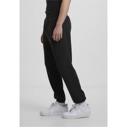 Urban Classics Herren Stoffhose "Urban Classics Light Terry Basic Sweatpants"schwarz, Gr. M, unifarben, 95% Baumwolle, 5% Elasthan, Hosen
