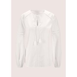 Madeleine Mode MADELEINE Damen Langarmbluse "Tunika Moderne Bluse mit Spitzeneins&auml;tzen", wei&szlig;, Modern, Gr. 44, Obermaterial: 100% Baumwolle CO., Blusen