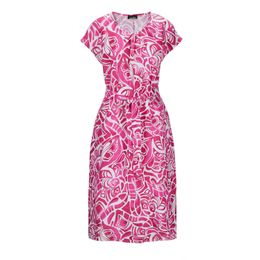 GOLDNER Damen Sommerkleid "Leinenkleid Ethno, Halbarm", pink, Gr. 44, Obermaterial: 100% Leinen LI., Kleider, Mit Bindeg&uuml;rtel und Taschen