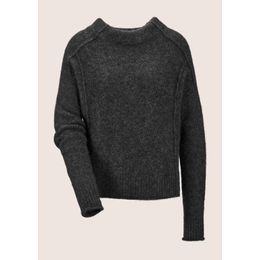 Madeleine Mode MADELEINE Damen Longpullover "Strickpullover Kaschmirpullover mit Stehkragen", wei&szlig;, Modern, Gr. 44, Obermaterial: 38% Kaschmir WS. 27% Alpaka WP.