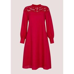 Madeleine Mode MADELEINE Damen Sommerkleid "Spitzenkleid Sommerkleid aus Naturgarn und Spitze", rot, Modern, Gr. 36, Obermaterial: 100% Leinen LI., Kleider,