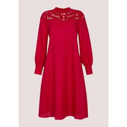 Madeleine Mode MADELEINE Damen Sommerkleid "Spitzenkleid Sommerkleid aus Naturgarn und Spitze", rot, Modern, Gr. 40, Obermaterial: 100% Leinen LI., Kleider,