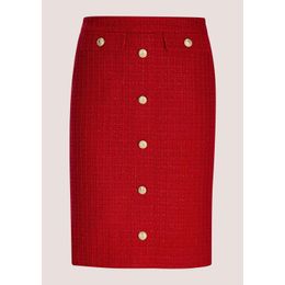 Madeleine Mode MADELEINE Damen Sommerrock "Rock Schlanker Bleistift-Rock mit Glanz-Akzenten", rot, Modern, Gr. 42, Obermaterial: 50% Polyester PES. 50% Wolle WO.,