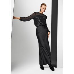 Madeleine Mode MADELEINE Damen Midirock "Satinrock Eleganter Maxirock f&uuml;r festliche Anl&auml;sse", schwarz, Modern, Gr. 40, Obermaterial: 100% Polyester PES., R&ouml;cke,