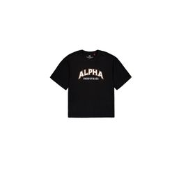 Herren T-Shirt "College T-Shirt", schwarz, Gr. XL, Alpha Industries, Obermaterial: 100% Baumwolle, Shirts
