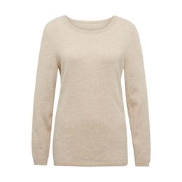 GOLDNER Damen Strickpullover "Kurzgr&ouml;&szlig;e Feinstrickshirt mit U-Boot-Ausschnitt", beige, Gr. 23, Obermaterial: 100% Kaschmir WS., Pullover, keine/nicht