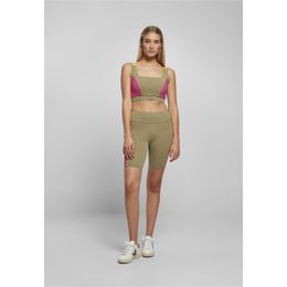 Urban Classics Damen B&uuml;gel-BH "Urban Classics Damen Ladies Color Block Bra", Gr. XLkhaki, brightviolett, magimango, 80% Polyamid, 20% Elasthan, BHs