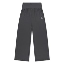 Converse M&auml;dchen Palazzohose "CNVG FOLDDOWN RIBBED PANT"schwarz matter, Gr. 152, Obermaterial: 57% Baumwolle, 38% Polyester, 5% Elasthan, Hosen,