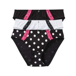 bonprix Damen Slip "Slip Baumwolle (3er Pack)", Gr. 56, schwarz, Obermaterial: 100% Baumwolle. Spitze: 93% Polyamid, 7% Elasthan, Unterhosen, mit