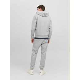 Jack & Jones JACK & JONES Herren Kapuzensweatjacke "JJEBRADLEY mit Kapuze, ideal f&uuml;r kalte Jahreszeit", grau, Gr. M, meliert, angeraute Sweatware, Obermaterial: