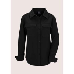 Madeleine Mode MADELEINE Damen Hemdbluse "Hemdbluse Elegante Bluse mit Hemdkragen", schwarz, Modern, Gr. 40, Obermaterial: 79% Polyester PES. 17% Viskose CV. 4%