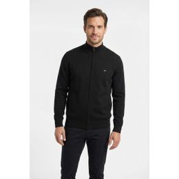 Fynch-Hatton Herren Strickjacke, blau, Gr. S, unifarben, Strick, Obermaterial: 100% Baumwolle, Strickjacken, bequeme Passform, mit Stehkragen, mit