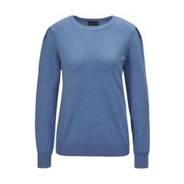 GOLDNER Damen Strickpullover "Weicher Strickpullover mit modernen Ballon&auml;rmeln", blau, Gr. 44, Obermaterial: 70% Polyacryl PAN. 30% Schurwolle WV.,