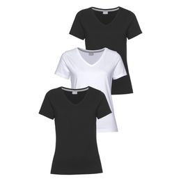 Eastwind Damen T-Shirt, schwarz-wei&szlig;, Basic, Gr. 48, clean, unifarben, Single Jersey, Obermaterial: 100% Baumwolle, Shirts, Kurzarm, figurumspielend,