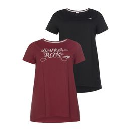 Kangaroos Damen Longshirt, rot, Gr. 52, Jersey, Obermaterial: 60% Baumwolle, 40% Polyester, Shirts, Kurzarm, figurumschmeichelnde Passform, gro&szlig;e