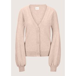 Madeleine Mode MADELEINE Damen Strickjacke "Strickjacke Kaschmir-Cardigan mit Ballon&auml;rmeln", beige, Modern, Gr. 44, Obermaterial: 90% Schurwolle WV. 10% Kaschmir