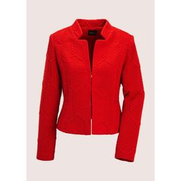 Madeleine Mode MADELEINE Damen Jackenblazer "Kurzjacke Eleganter Jerseyblazer im Zopf-Design", rot, Modern, Gr. 42, Obermaterial: 70% Polyester PES. 28% Viskose CV.