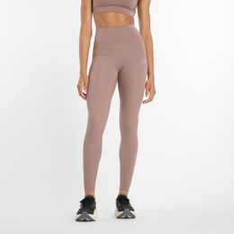 Lauftights New Balance "NB HARMONY HIGH RISE LEGGING 27", Damen, Gr. M, N-Gr, earth shadow (218), Obermaterial: 78% Polyester, 22% Elasthan, Hosen, sportlicher Stil