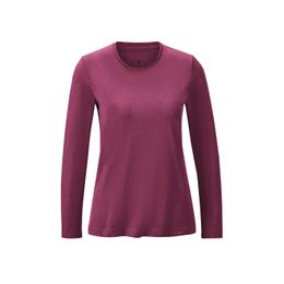 GOLDNER Damen Longpullover "T-Shirt mit Rundhals", rot, Gr. 44, Obermaterial: 92% Baumwolle CO. 8% Elasthan EL., Pullover, Ohne
