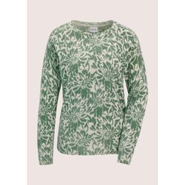 Madeleine Mode MADELEINE Damen Longpullover "Strickpullover Fr&uuml;hlingshafter Kaschmirpullover mit floralem Print", wei&szlig;, Modern, Gr. 48, Obermaterial: 100% Kaschmir