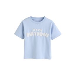 next T-Shirt Jungen Gr&ouml;&szlig;e 116 taubenblau / wei&szlig;