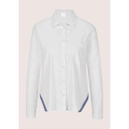 Madeleine Mode MADELEINE Damen Langarmbluse "Hemdbluse Baumwollbluse mit Kontrastdetails", wei&szlig;, Modern, Gr. 42, Obermaterial: 69% Baumwolle CO. 27% Polyamid PA. 4%