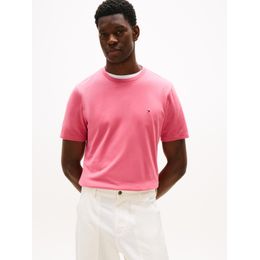 Tommy Hilfiger Herren T-Shirt "ESSENTIAL REGULAR FIT SOLID mit Stickerei"vintage rosy, Gr. XL, Single Jersey, Obermaterial: 100% Baumwolle, Shirts,