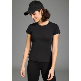 Flashlights Damen T-Shirtschwarz, wei&szlig;, taupe, bordeaux, Basic, Gr. 44, unifarben, Rippware, Obermaterial: 100% Baumwolle, Shirts