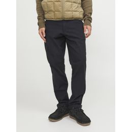Jack & Jones JACK & JONES Herren Chinohose "JPSTMARCO JJFURY AKM", schwarz, Gr. 32, unifarben, Web, Obermaterial: 98% Baumwolle, 2% Elasthan, Hosen,