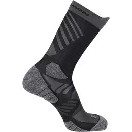 Salomon Herren Sportsocken "AERO CREW", Gr. S, schwarz, Obermaterial: 71% Polyamid, 27% Polypropylen, 2% Elasthan, Socken, f&uuml;r Erwachsene,
