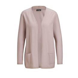 GOLDNER Damen Strickjacke "Kurzgr&ouml;&szlig;e Cardigan in langer offener Form", beige, Gr. 20, Obermaterial: 100% Kaschmir WS., Pullover, Aufwendig in Form