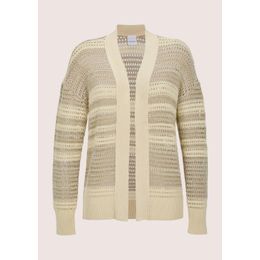 Madeleine Mode MADELEINE Damen Strickjacke "Strickjacke Eleganter Ajour-Cardigan mit Glanzgarn", wei&szlig;, Modern, Gr. 36, Obermaterial: 85% Baumwolle CO. 12% Viskose