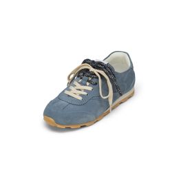 Marc O'Polo MARC O'POLO Damen Sneaker "mit zweifacher Schn&uuml;rung", Gr. 38, blau, Obermaterial: 100% Leder, Schuhe