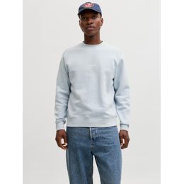 Jack & Jones JACK & JONES Herren Sweatshirt "JJESOHO SWEAT CREW NECK NOOS"celestial blau, Gr. XL, bedruckt, angeraute Sweatware, Obermaterial: 80% Baumwolle, 20%