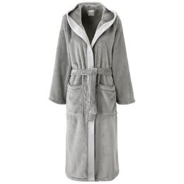 Unisex-Bademantel OTTO HOME, L:120cm, grau, Microfaser, Hausm&auml;ntel, "Miia, ideal f&uuml;r Sauna, Spa & im Urlaub", weich und kuschelig, pl&uuml;sch, f&uuml;r Damen