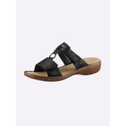 Rieker Damen Pantolette, Gr. 40, schwarz, Lederimitat, Schuhe