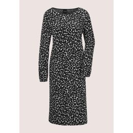 Madeleine Mode MADELEINE Damen Sommerkleid "Kleid Modernes Jersey-Kleid mit Leo-Print", schwarz, Modern, Gr. 36, Obermaterial: 64% Polyester PES. 33% Viskose CV. 3%