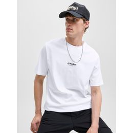 Jack & Jones JACK & JONES Herren T-Shirt "JJESOHO TEE SS CREW NECK NOOS", wei&szlig;, Gr. XS, bedruckt, Single Jersey, Obermaterial: 100% Baumwolle, Shirts, Baumwolle,
