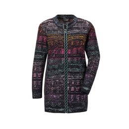 GOLDNER Damen Strickjacke "Kurzgr&ouml;&szlig;e Multicolor-Cardigan mit Stehkragen", bunt, Gr. 22, Obermaterial: 50% Baumwolle CO. 50% Polyacryl PAN.,
