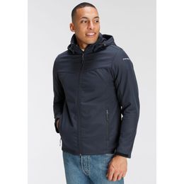 Icepeak Herren Softshelljacke "Icepeak BRIMFIELD", blau, Gr. 46, Softshell, Obermaterial: 89% Polyester, 11% Elasthan. R&uuml;ckseite: 100% Polyester,