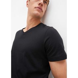bonprix Herren T-Shirt "T-Shirt mit V-Ausschnitt (3er Pack)", schwarz, Gr. 48, Obermaterial: 100% Baumwolle, Shirts, Regular Fit, V-Ausschnitt, aus