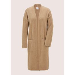 Madeleine Mode MADELEINE Damen Langmantel "Strickjacke Eleganter Glattstrick-Mantel", beige, Modern, Gr. 36, Obermaterial: 55% Polyamid PA. 32% Baumwolle CO. 13%