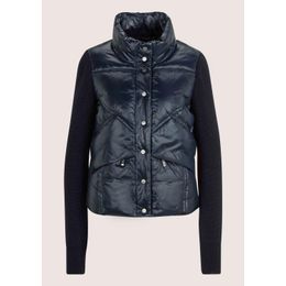 Madeleine Mode MADELEINE Damen Kurzjacke "Steppjacke Sportive &Uuml;bergangsjacke mit Strick&auml;rmeln", blau, Modern, Gr. 46, Obermaterial: 100% Polyamid PA., Jacken,