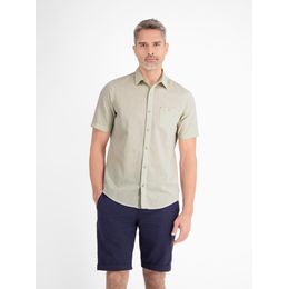 Lerros Herren Kurzarmhemd "Halbarmhemd mit Leinenanteil, unifarben", wei&szlig;, Gr. S, 80% Baumwolle, 20% Leinen, Hemden, Herren Sommerhemd Freizeithemd
