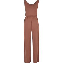 Urban Classics Damen Jumpsuit "Urban Classics Damen Ladies Long Sleevless Modal Jumpsuit", braun, Gr. 4XL, unifarben, 77% Modal, 23% Polyester,