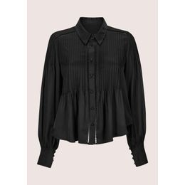 Madeleine Mode MADELEINE Damen Langarmbluse "Hemdbluse Elegante Viskosebluse mit Knopfleiste", schwarz, Modern, Gr. 46, Obermaterial: 100% Viskose CV., Blusen, Mit