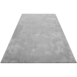 Hochflor-Teppich, B:70cm H:25mm L:140cm, silber, WECON HOME BASICS, Kunstfaser, Teppiche, "Emilia", Wohnzimmer