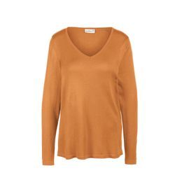 GOLDNER Damen Strickpullover "Unkomplizierter Pullover mit V-Ausschnitt", gelb, Gr. 44, Obermaterial: 100% Polyacryl PAN., Pullover, Ohne