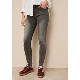 Tamaris Damen Skinny-fit-Jeans, grau, Gr. 38, unifarben, Denim/Jeans, Obermaterial: 74% Baumwolle, 24% Polyester, 2% Elasthan, Jeans, schmale
