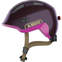 Abus Fahrradhelm "SMILEY 3.0 ACE LED", S Kopfumfang: 45cm - 50cm, lila, Helme
